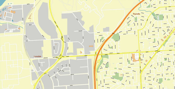 Adelaide Australia City Vector Map PDF: Exact High Detailed Urban Plan ...