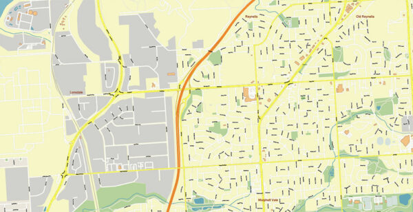 Adelaide Australia City Vector Map Exact High Detailed Urban Plan ...