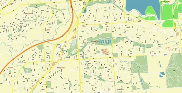 Adelaide Australia City Vector Map PDF: Exact High Detailed Urban Plan ...