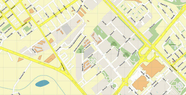 Bogota Colombia City Vector Map Exact High Detailed editable Adobe ...