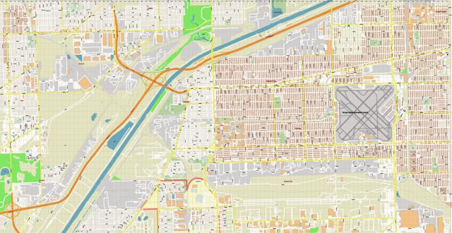 Bridgeview Illinois Chicago US PDF City Vector Map Exact High Detailed ...