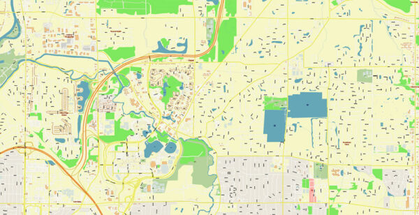 Buffalo New York US City Vector Map Exact High Detailed editable Adobe ...