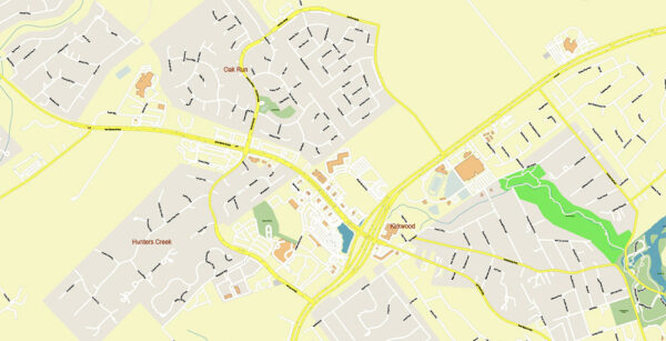 Comal County Texas US New Braunfels PDF Vector Map: Accurate Roads Plan ...