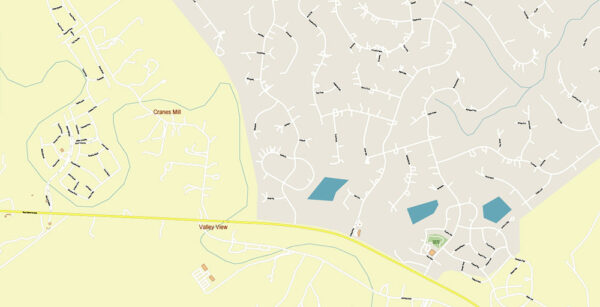 Comal County Texas US New Braunfels PDF Vector Map: Accurate Roads Plan ...