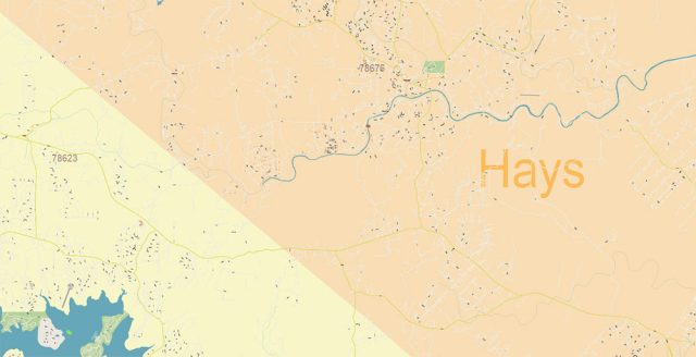 Comal County Texas US New Braunfels PDF Vector Map: Accurate Roads Plan ...