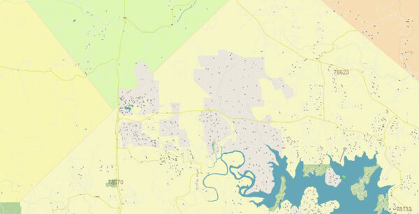 Comal County Texas US New Braunfels PDF Vector Map: Accurate Roads Plan ...