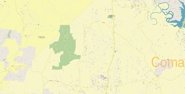 Comal County Texas US New Braunfels PDF Vector Map: Accurate Roads Plan ...