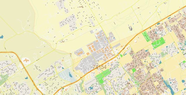 Comal County Texas US New Braunfels PDF Vector Map: Accurate Roads Plan ...