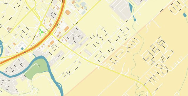 Comal County Texas US New Braunfels PDF Vector Map: Accurate Roads Plan ...
