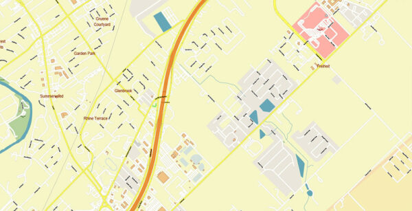 Comal County Texas US New Braunfels PDF Vector Map: Accurate Roads Plan ...