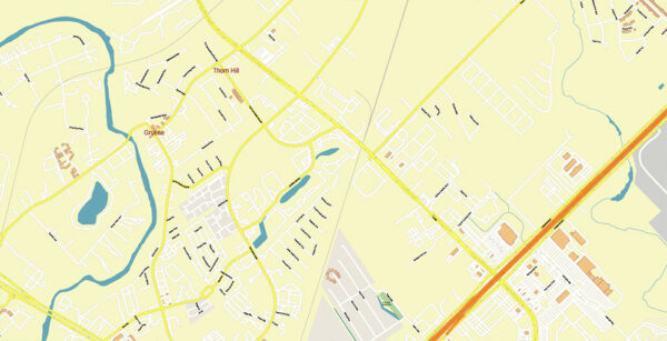 Comal County Texas US New Braunfels PDF Vector Map: Accurate Roads Plan ...