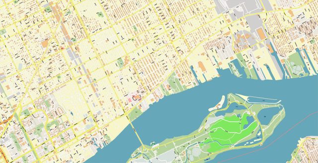 Detroit Michigan US City Vector PDF Map Exact High Detailed Urban Plan ...