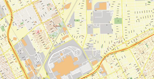 Detroit Michigan US City Vector PDF Map Exact High Detailed Urban Plan ...