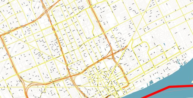 Detroit Michigan US (SP. Edition) City Vector Map Exact High Detailed ...