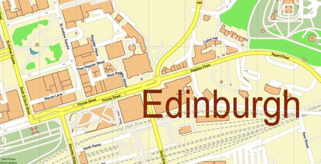 Edinburgh Scotland UK City Vector Map Exact High Detailed editable ...