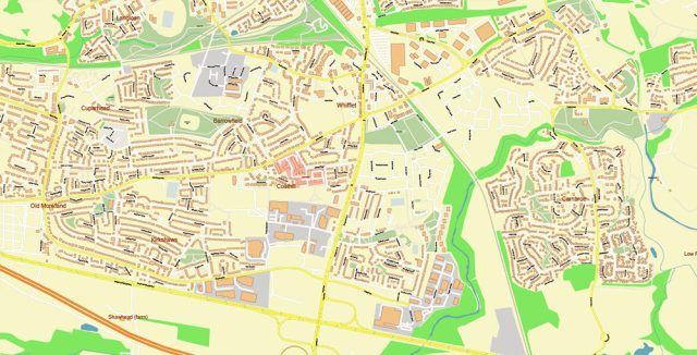 Glasgow Scotland UK City Vector Map Exact High Detailed editable Adobe ...