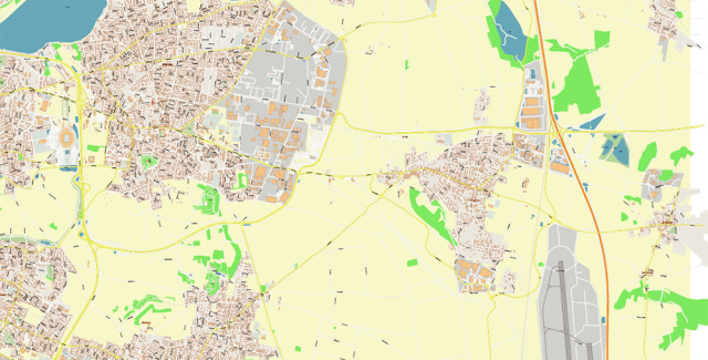 Lyon France City Vector Map Exact High Detailed editable Adobe ...