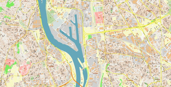 Lyon France City Vector Map Exact High Detailed editable Adobe ...
