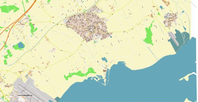 Montpellier France City Vector Map Exact High Detailed Urban Plan ...