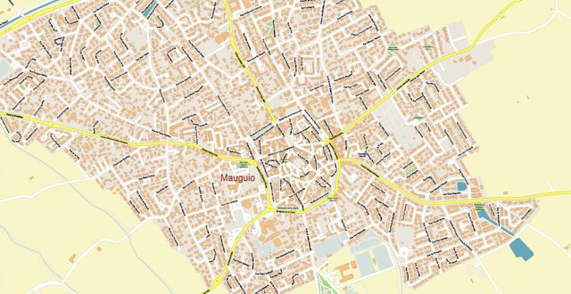 Montpellier France City Vector Map Exact High Detailed Urban Plan ...