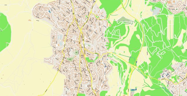 Montpellier France City Vector Map Exact High Detailed Urban Plan ...