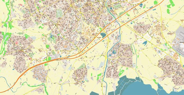 Montpellier France City Vector Map Exact High Detailed Urban Plan ...