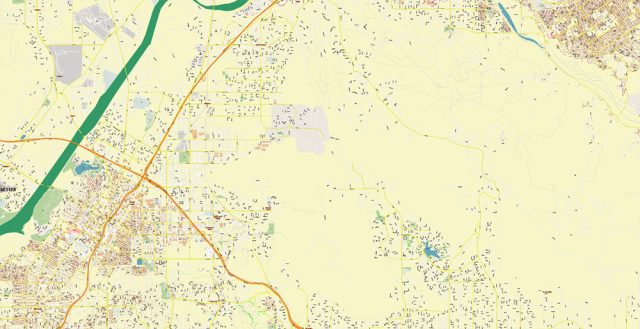 Riverside + San Bernardino California US City Vector Map Exact High ...