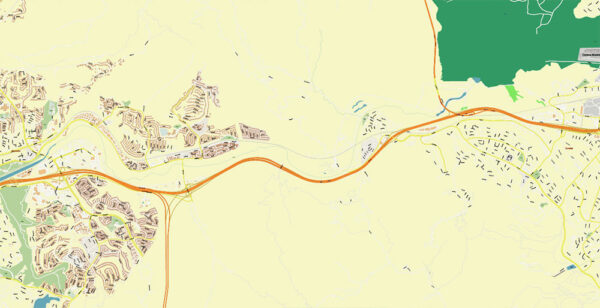 Riverside + San Bernardino California US City Vector Map Exact High ...