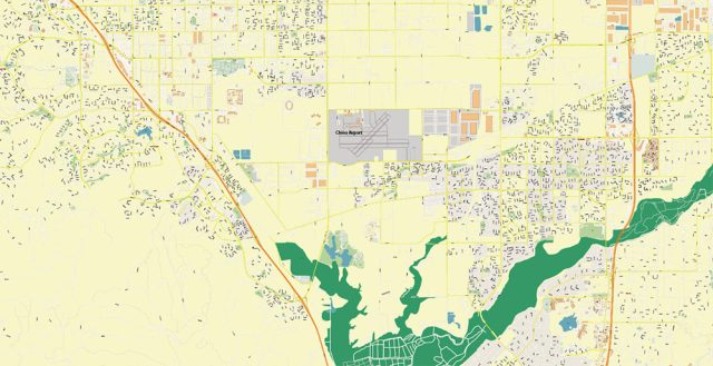 Riverside + San Bernardino California US City Vector Map Exact High ...