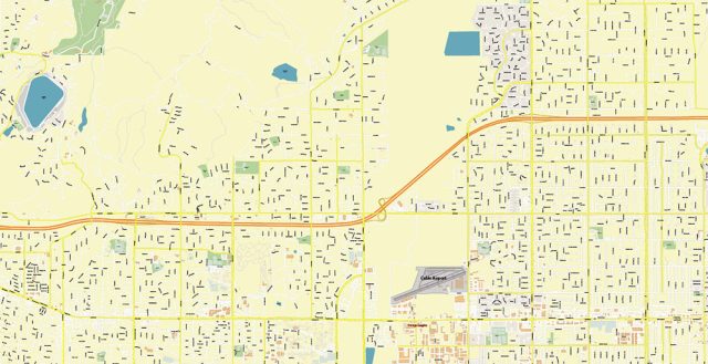 Riverside + San Bernardino California US City Vector Map Exact High ...