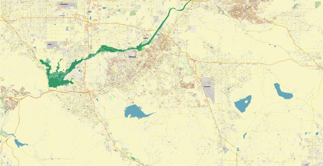 Riverside + San Bernardino California US City Vector Map Exact High ...