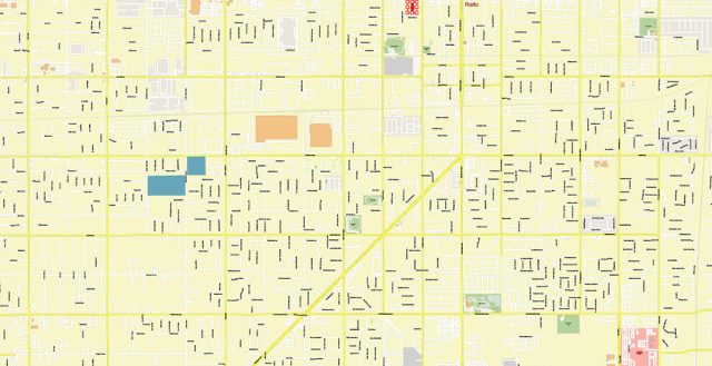 Riverside + San Bernardino California US City Vector Map Exact High ...