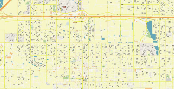 Riverside + San Bernardino California US City Vector Map Exact High ...