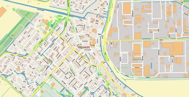 Utrecht Netherlands City Vector Map Exact High Detailed editable Adobe ...