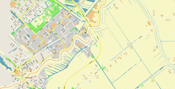 Utrecht Netherlands PDF City Vector Map Exact High Detailed editable ...