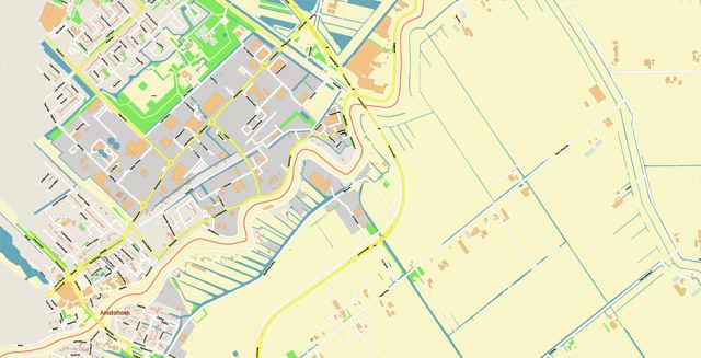 Utrecht Netherlands PDF City Vector Map Exact High Detailed editable ...
