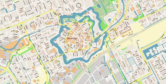 Utrecht Netherlands City Vector Map Exact High Detailed editable Adobe ...