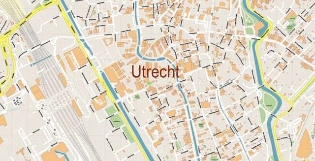 Utrecht Netherlands City Vector Map Exact High Detailed editable Adobe ...