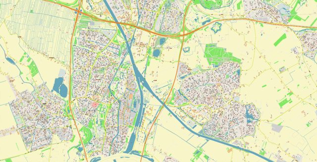 Utrecht Netherlands City Vector Map Exact High Detailed editable Adobe ...