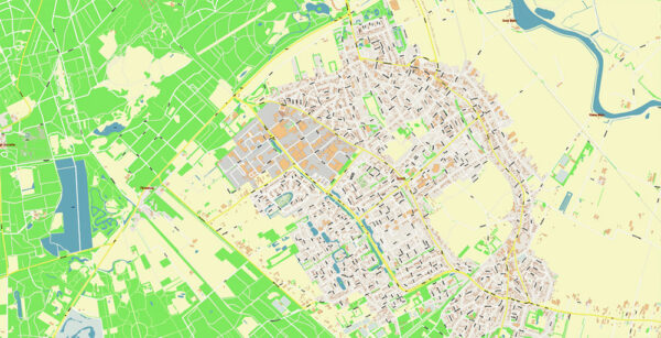 Utrecht Netherlands City Vector Map Exact High Detailed editable Adobe ...