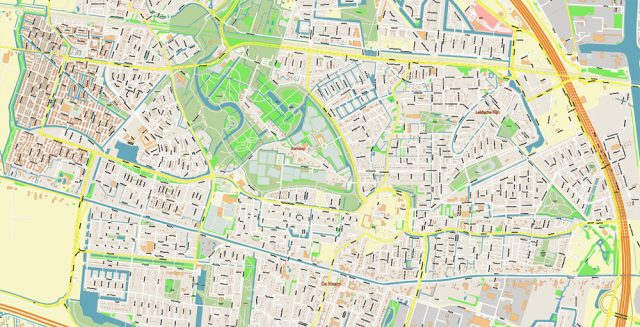 Utrecht Netherlands PDF City Vector Map Exact High Detailed editable ...