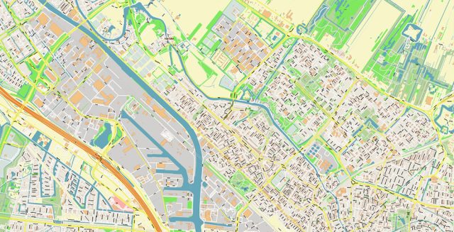 Utrecht Netherlands PDF City Vector Map Exact High Detailed editable ...