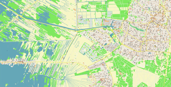 Utrecht Netherlands PDF City Vector Map Exact High Detailed editable ...