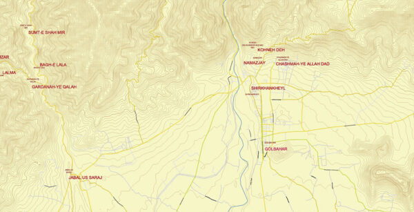 Bagram Air Force Base Afghanistan City Vector Map Exact High Detailed ...