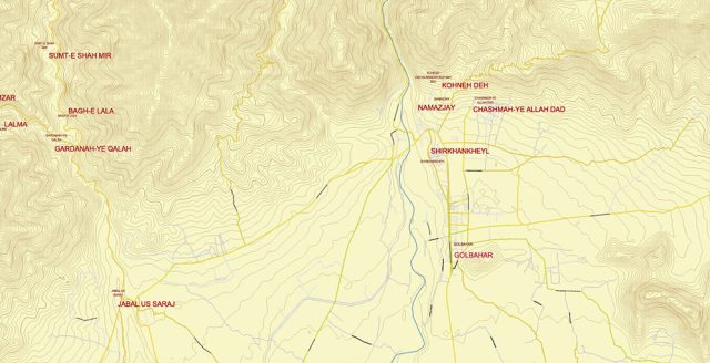 Bagram Air Force Base Afghanistan City Vector Map Exact High Detailed ...