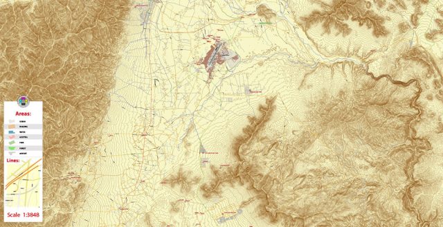 Bagram Air Force Base Afghanistan City Vector Map Exact High Detailed ...
