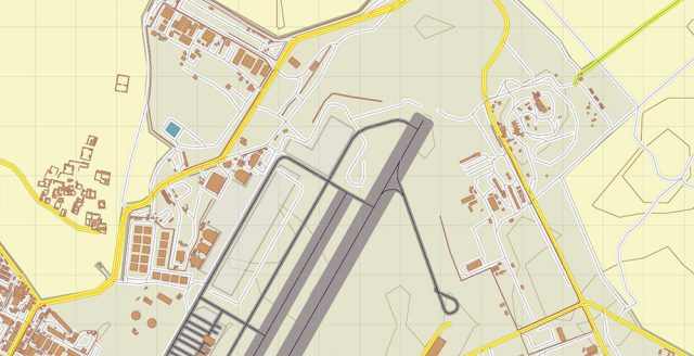 Bagram Air Force Base Afghanistan City Vector Map Exact High Detailed ...
