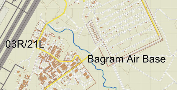Bagram Air Force Base Afghanistan City Vector Map Exact High Detailed ...
