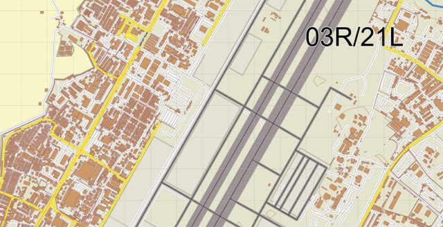 Bagram Air Force Base Afghanistan City Vector Map Exact High Detailed ...