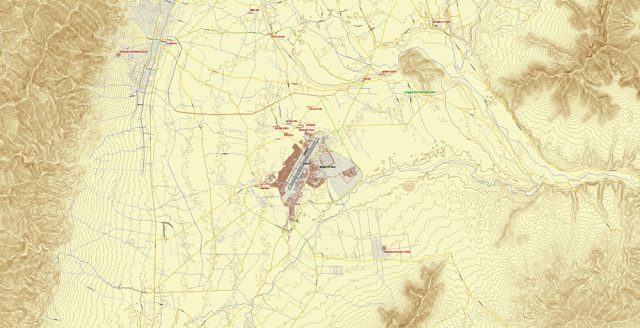 Bagram Air Force Base Afghanistan City Vector Map Exact High Detailed ...